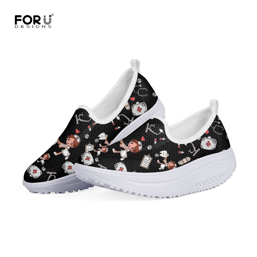 WHEREISART Nurse 3D Heightreasing Flats Platform Summer Women Shoes Casual Mesh Sneakers for ...