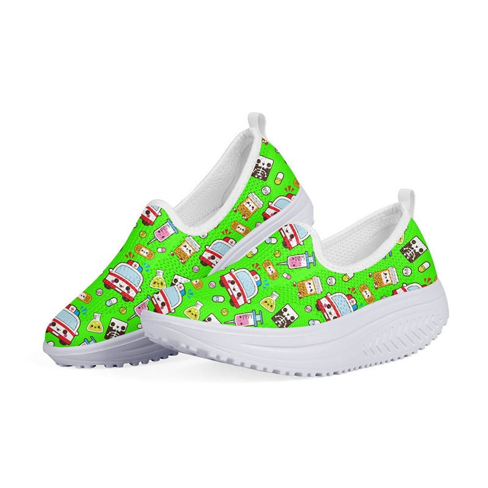 WHEREISART Nurse Design Women Summer Mesh Shoes Paramedic EMT EMS ...