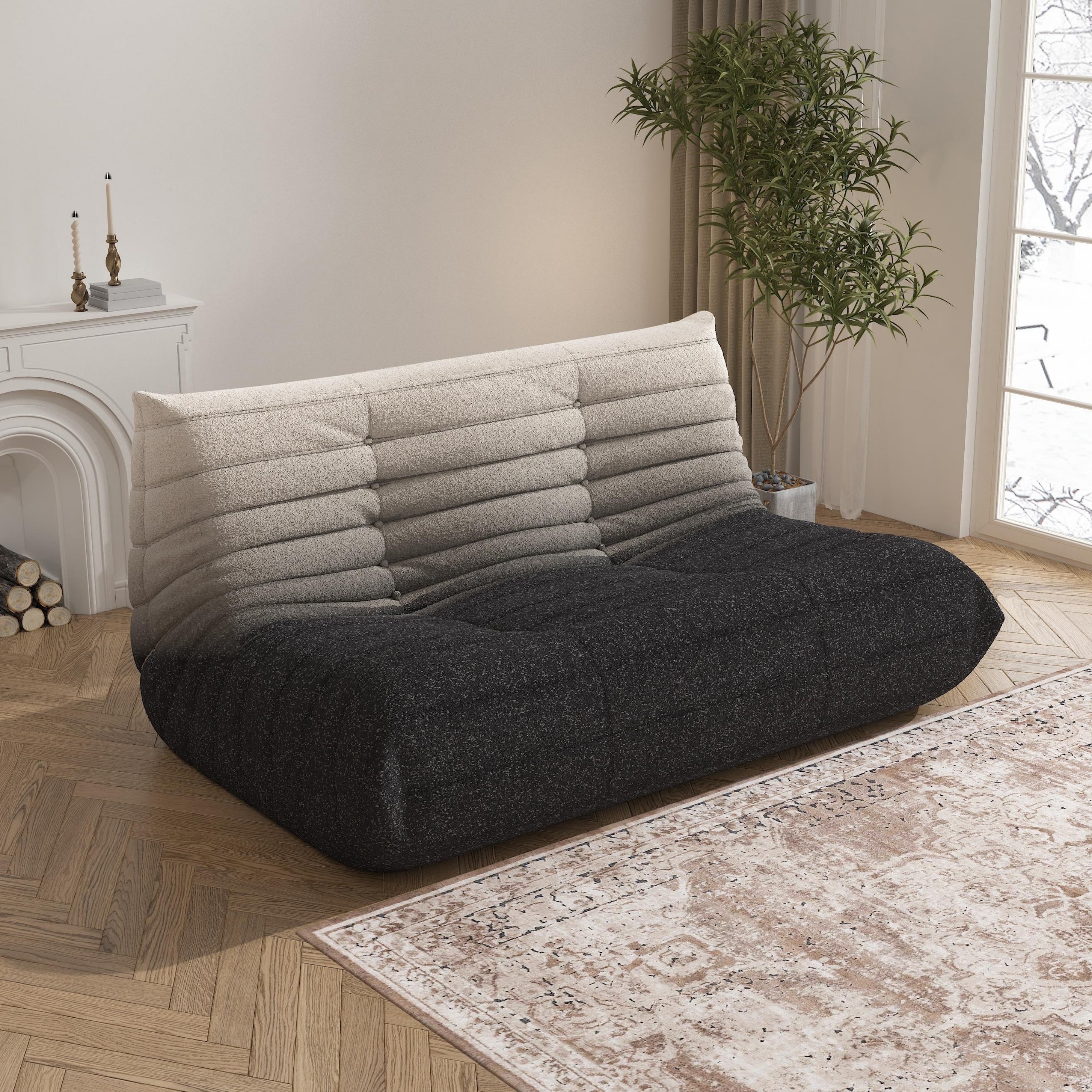 WHGBJA Loveseat Oversize Bean Bag Chair,Lazy Floor Togo Sofa Lounger ...