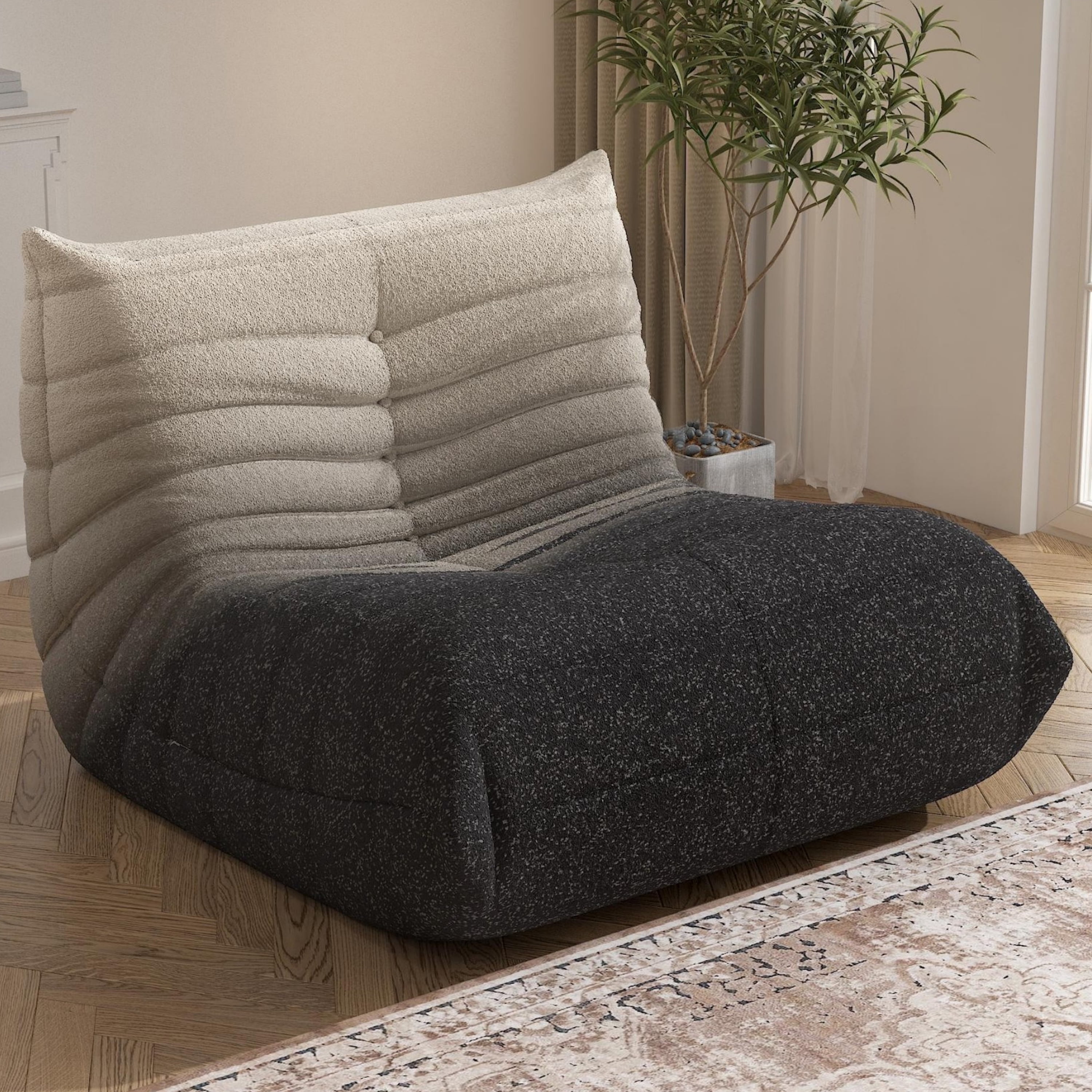 WHGBJA Adults Comfy and Soft Knitted Fabric Togo Sofa and Lounge Bean ...