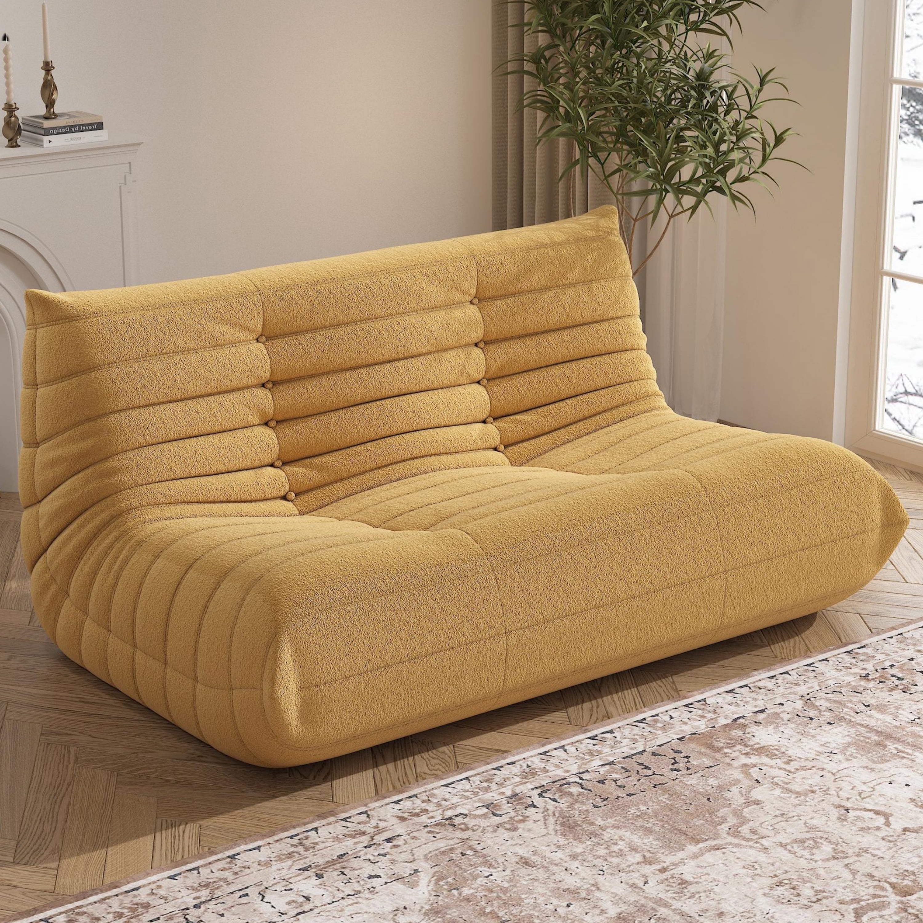 WHGBJA Loveseat Oversize Bean Bag Chair,Lazy Floor Togo Sofa Lounger ...