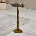 WHGBJA Small Round Metal Brass Height-Adjustable Side Table, Accent ...