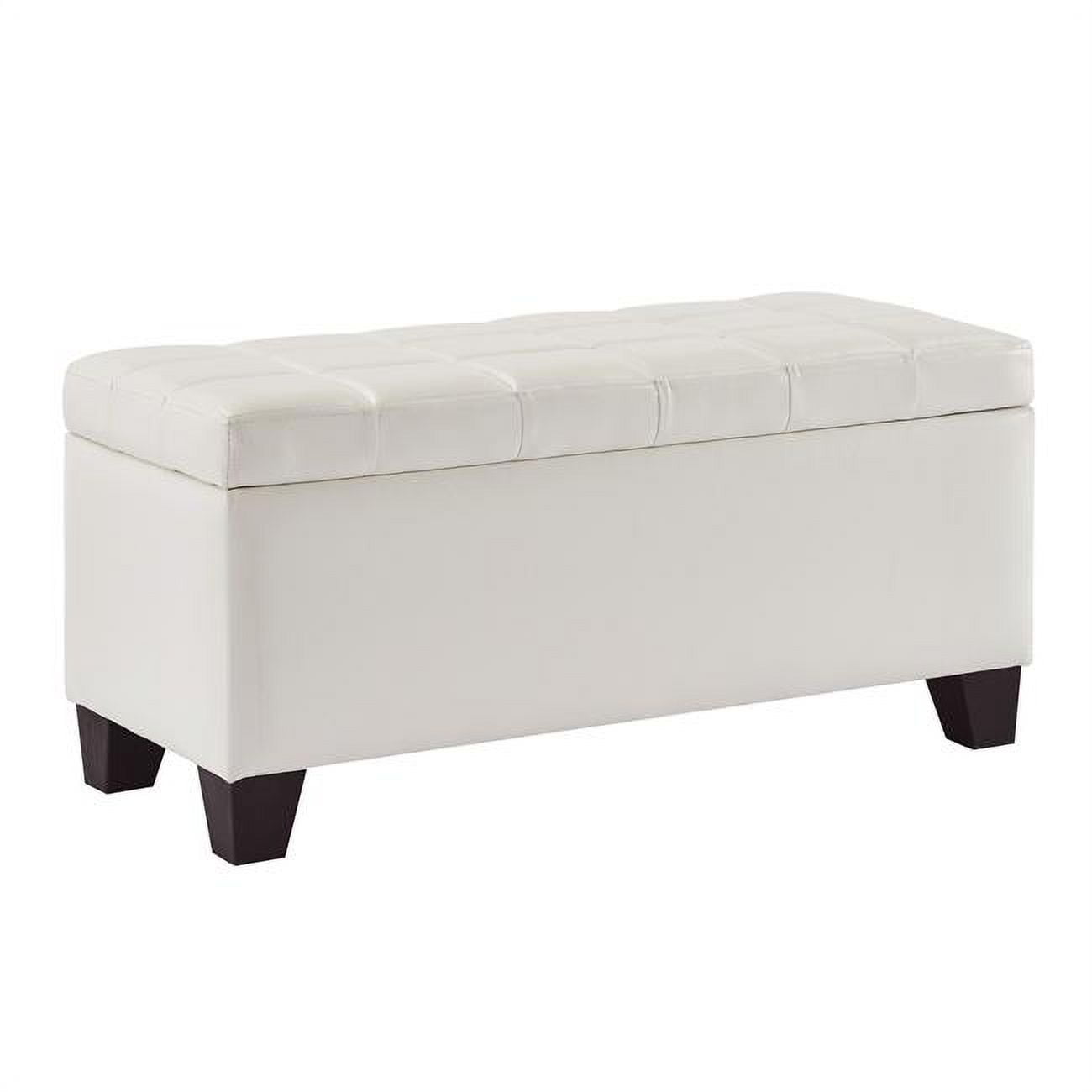 WHI 35.50 x 14 x 16.50 in. Winston Rectangular Storage Ottoman in White ...