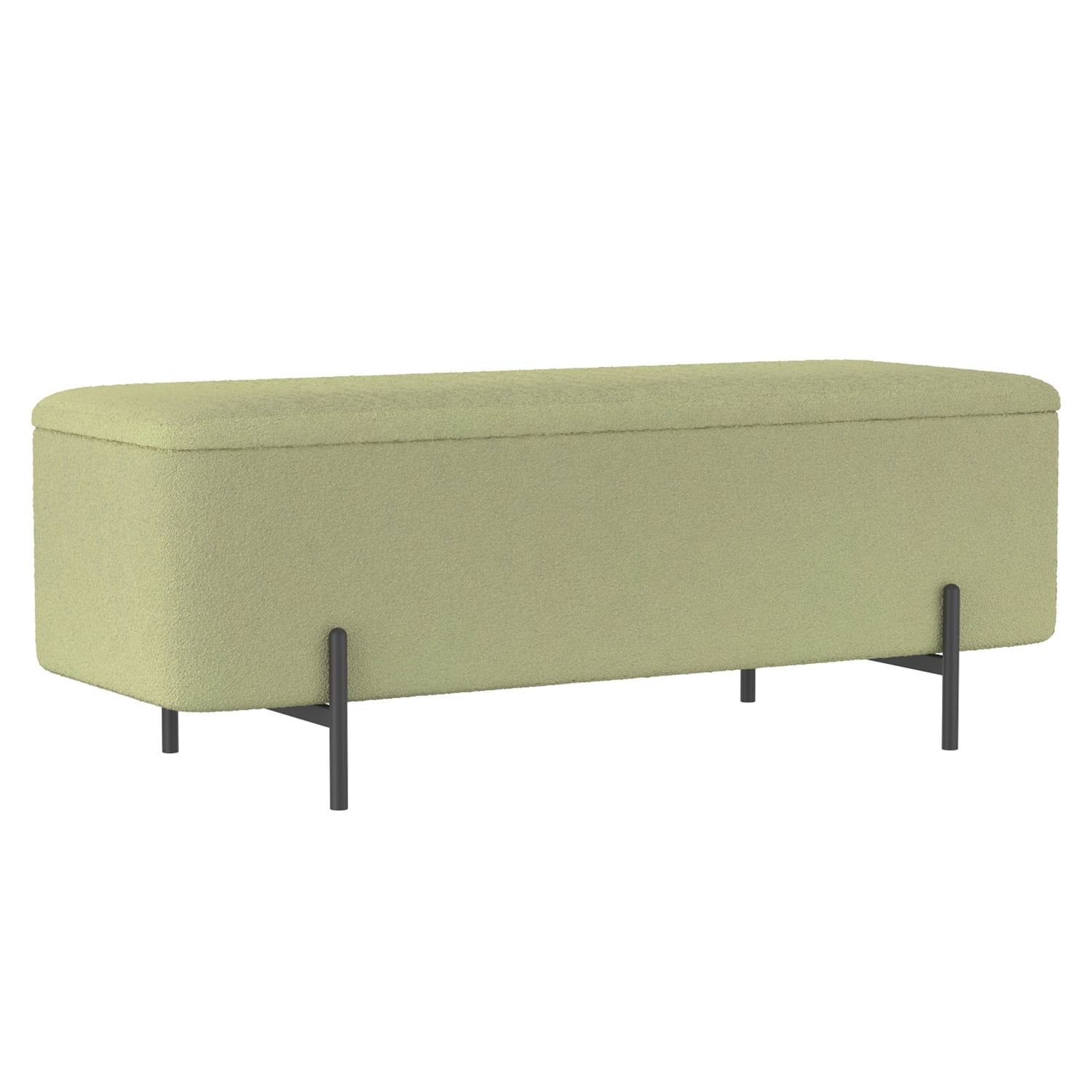 WHI Modern Fabric Metal Storage Ottoman Bench Green Black - Walmart.com