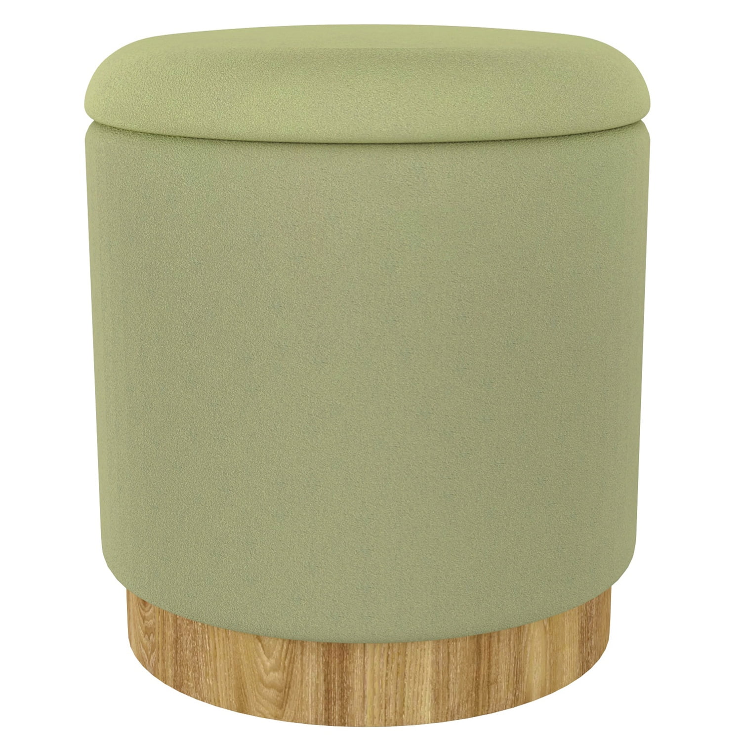 WHI Modern Fabric Round Storage Ottoman Green Natural - Walmart.com