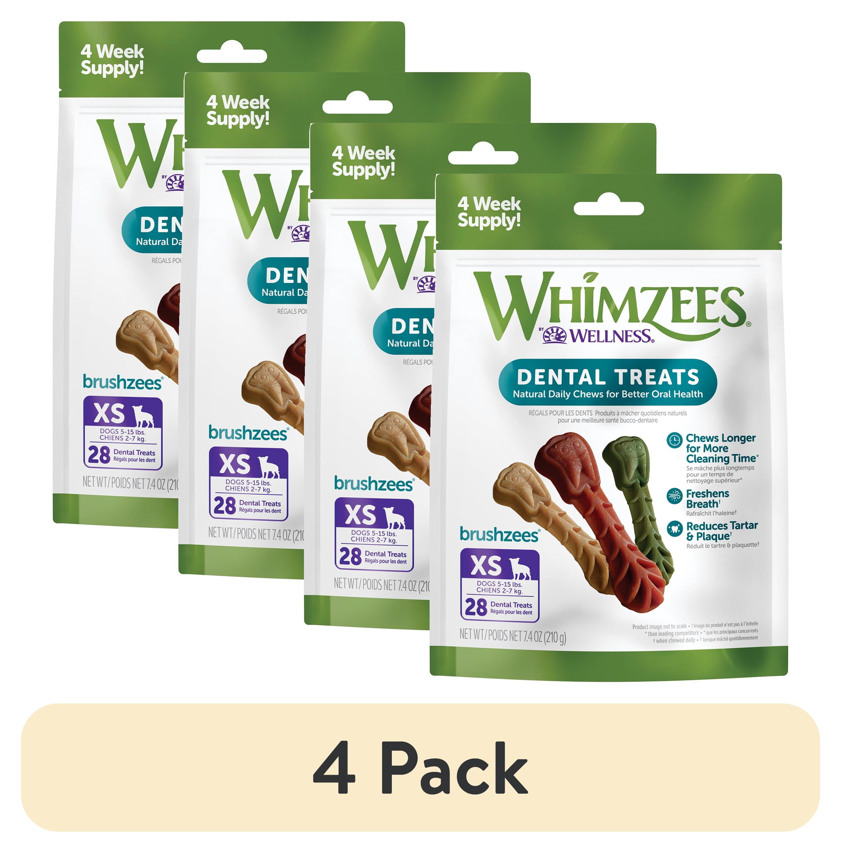 (4 pack) WHIMZEES By Wellness Daily Use Pack Natural Grain Free Dental ...