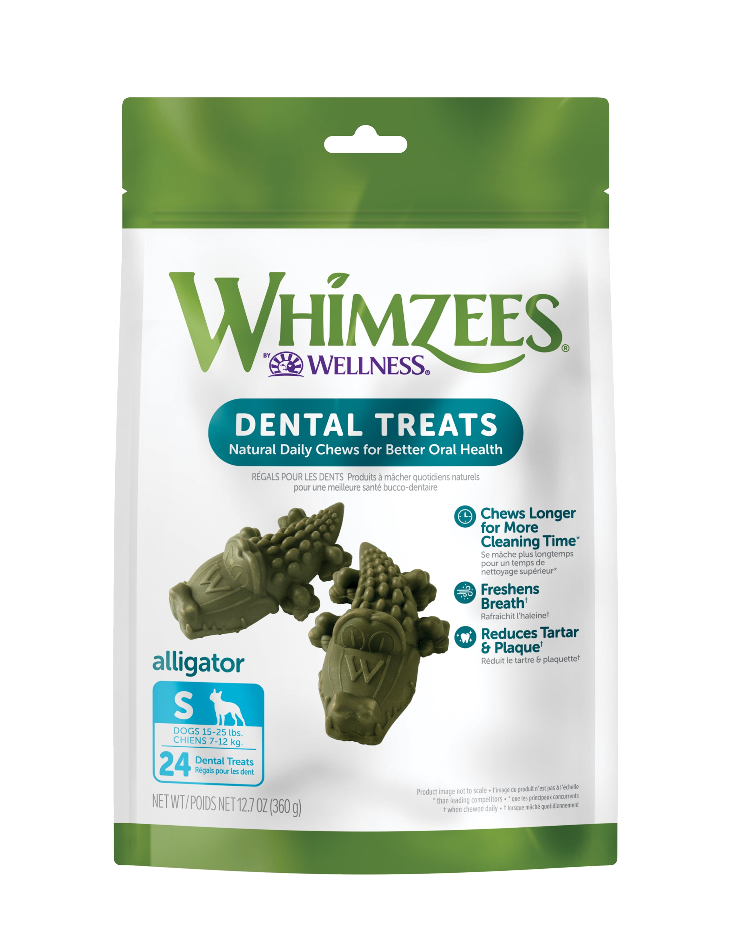 WHIMZEES by Wellness Alligator Natural Grain Free Dental Chews for Dogs ...