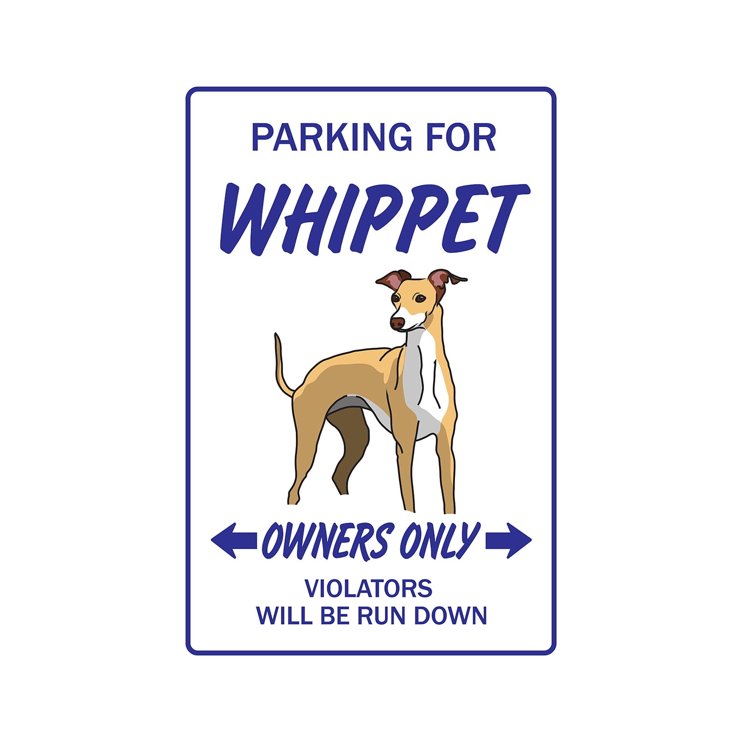 WHIPPET Aluminum Sign dog pet parking Aluminum Signs hound boarding ...
