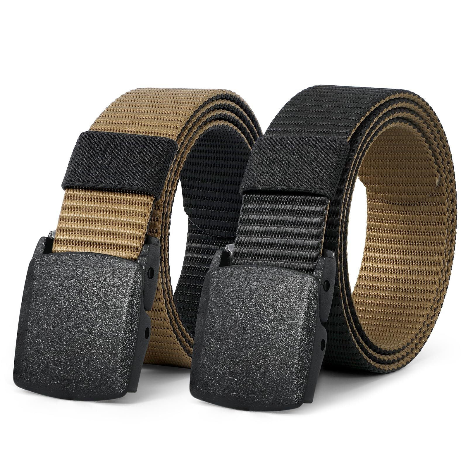 WHIPPY Men's Nylon Work Belts Web Canvas Belt with Plastic Buckle 1 ...