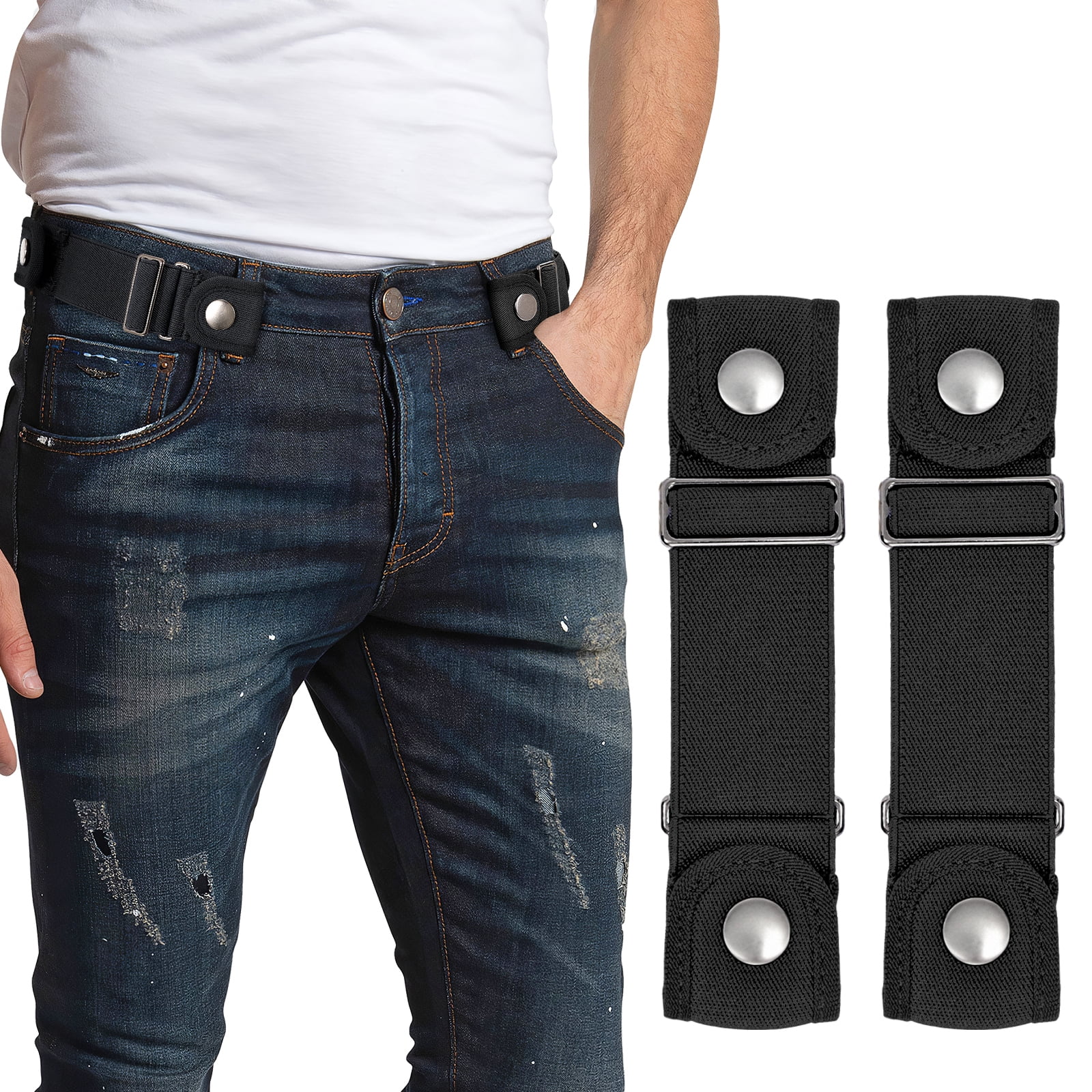 WHIPPY No Buckle Stretch Belt for Men Women, Elastic Nylon Belts for Jeans - Walmart.com