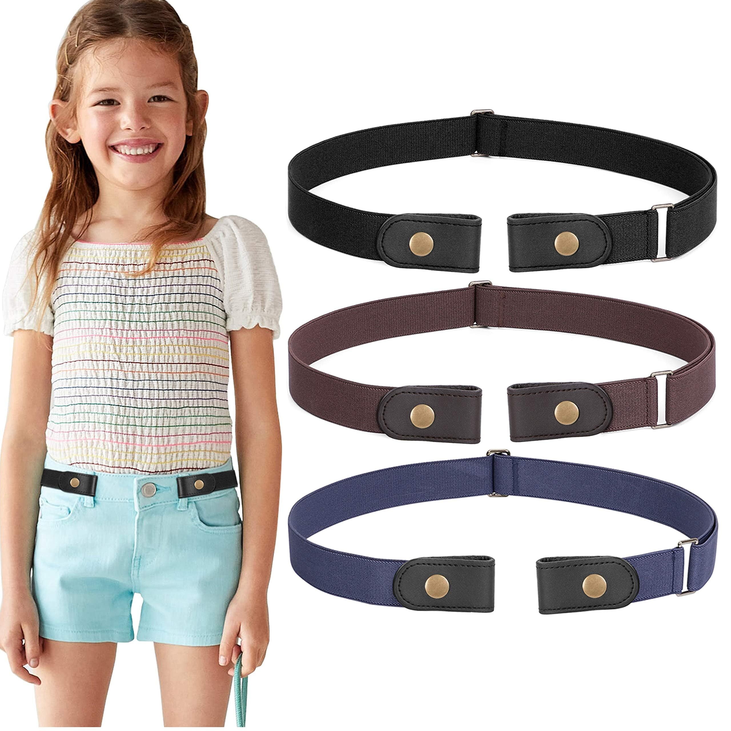 WHIPPY No Buckle Stretch Belts for Boys Girls Buckleless Kids Elastic ...