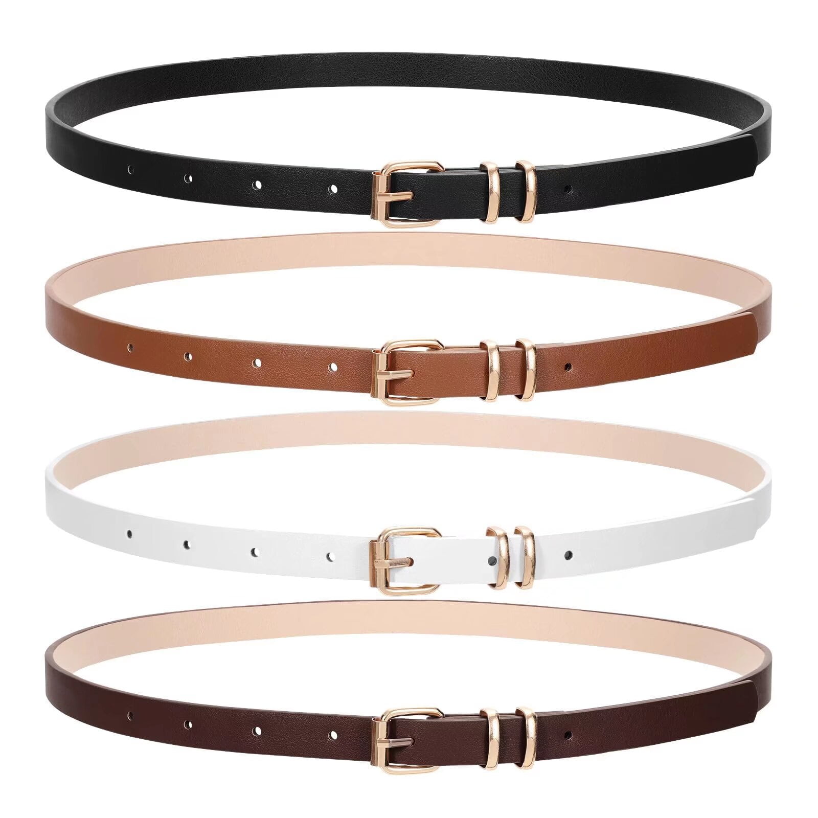 WHIPPY Skinny Women Leather Belts for Dresses Skinny Waist Belt for ...