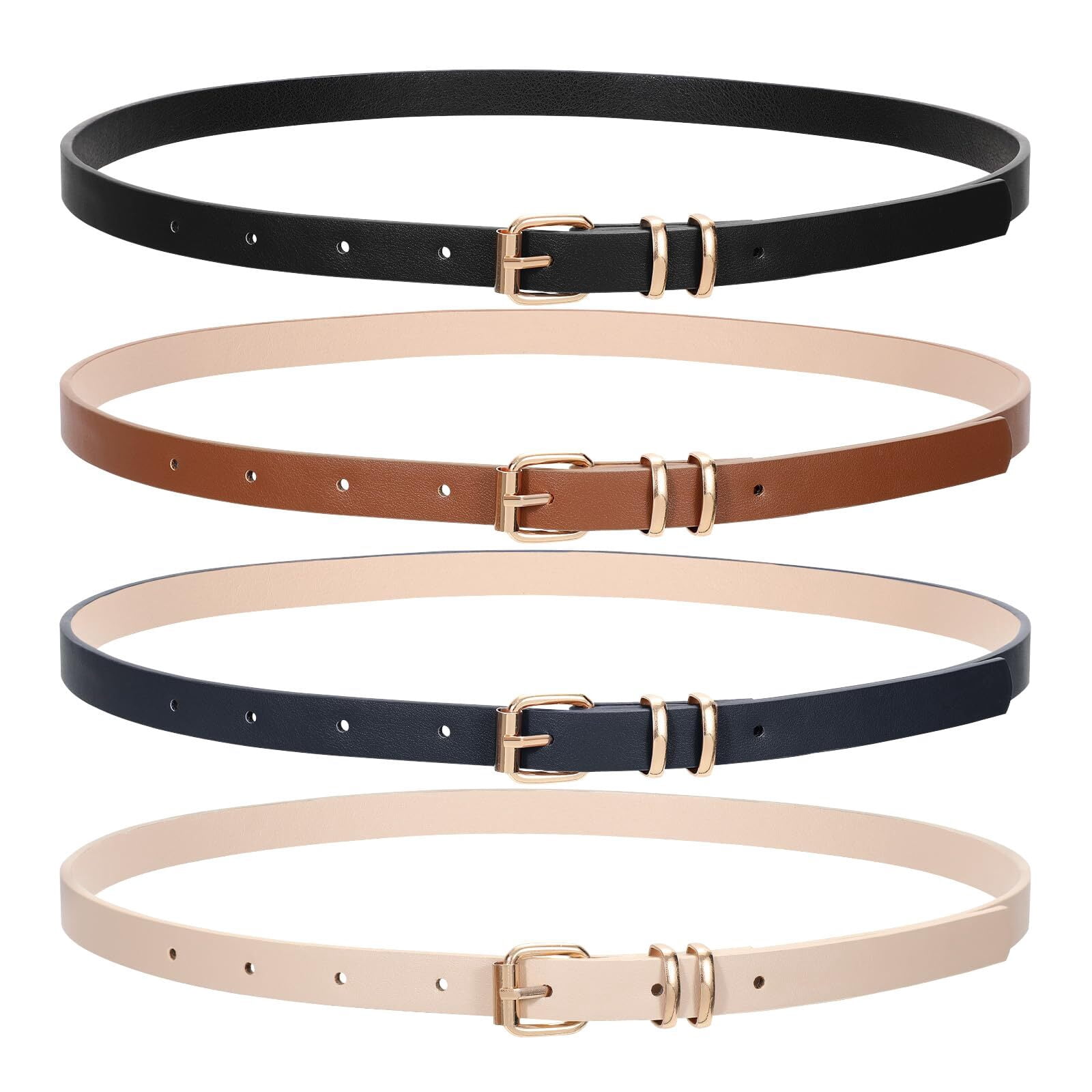 WHIPPY Skinny Women Leather Belts for Dress Skinny Waist Belt for Jeans ...