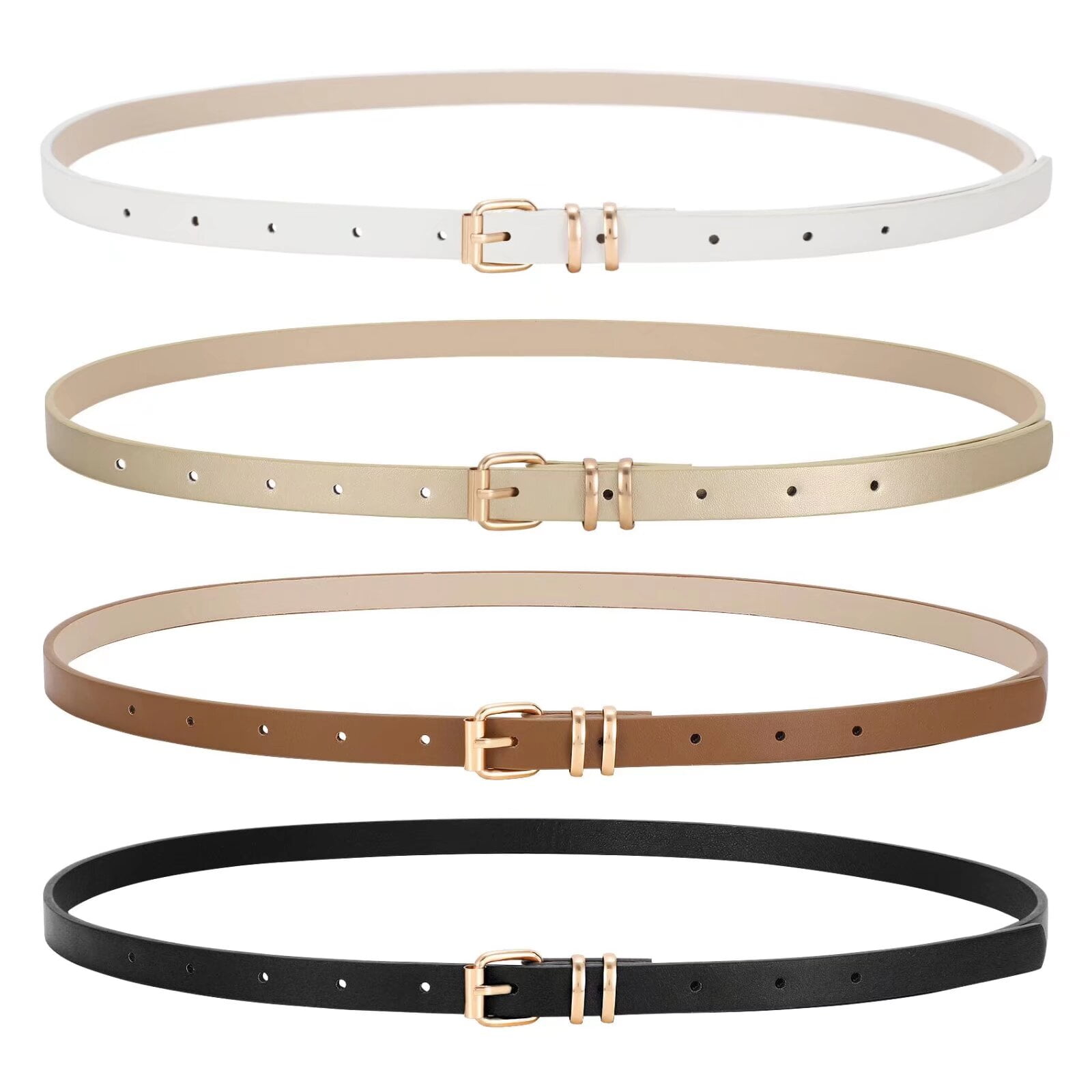 WHIPPY Skinny Women Leather Belts for Dresses Skinny Waist Belt for ...