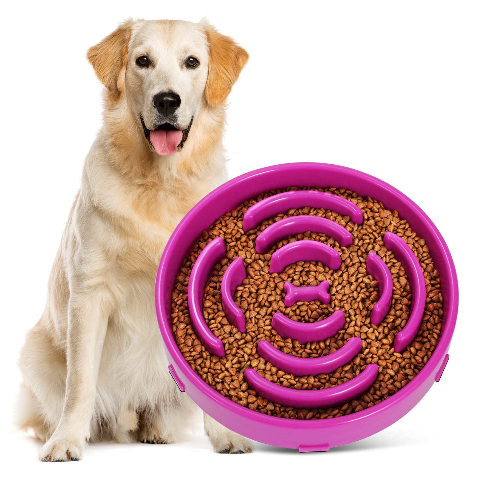 WHIPPY Slow Feeder Dog Bowl for Large Dogs Bloat Stop Preventing ...