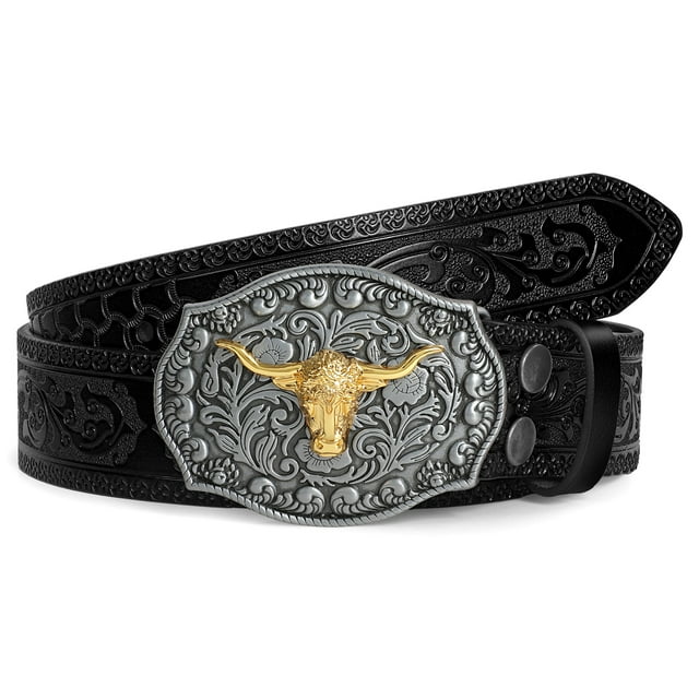 WHIPPY Western Belts for Men Women Genuine Leather Cowboy Cowgirl Belt ...