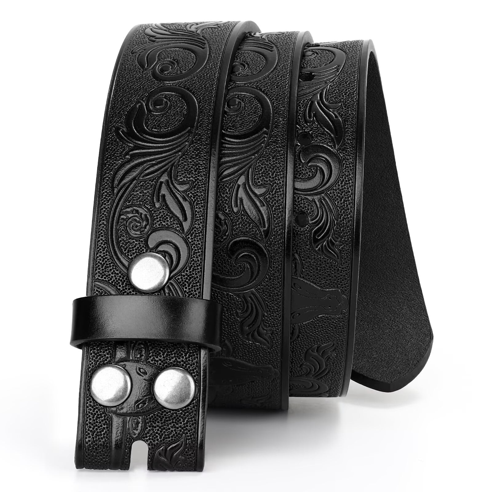 WHIPPY Western Leather Belt Strap for Women Men without Buckle Cowgirl ...