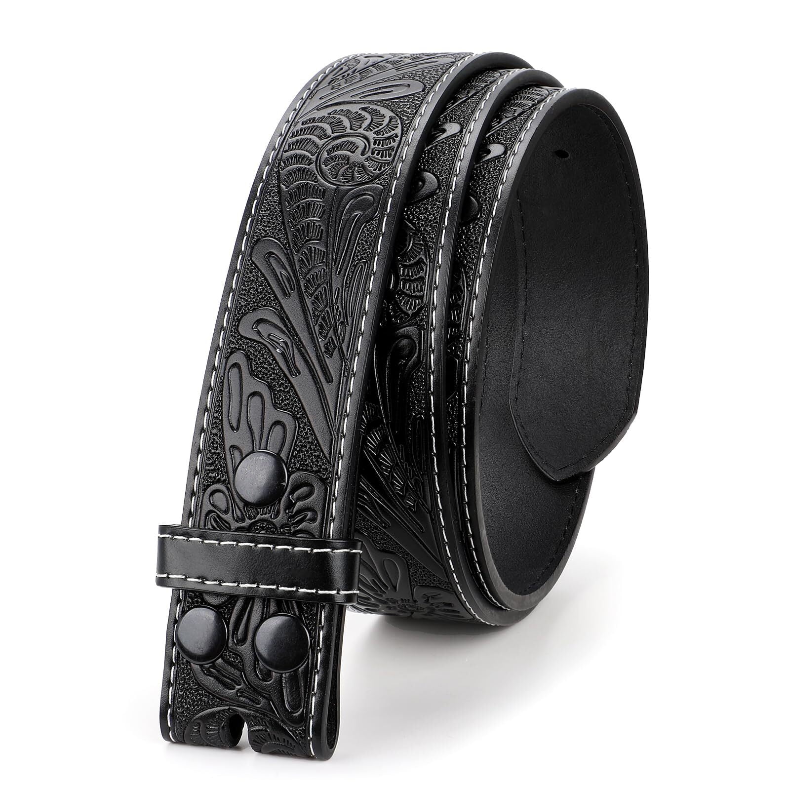 WHIPPY Western Leather Belt Strap for Women Men without Buckle Cowgirl ...