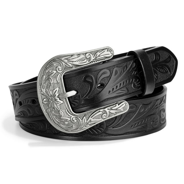 WHIPPY Western Leather Belts for Women Men Cowboy Cowgirl Leather Belt ...