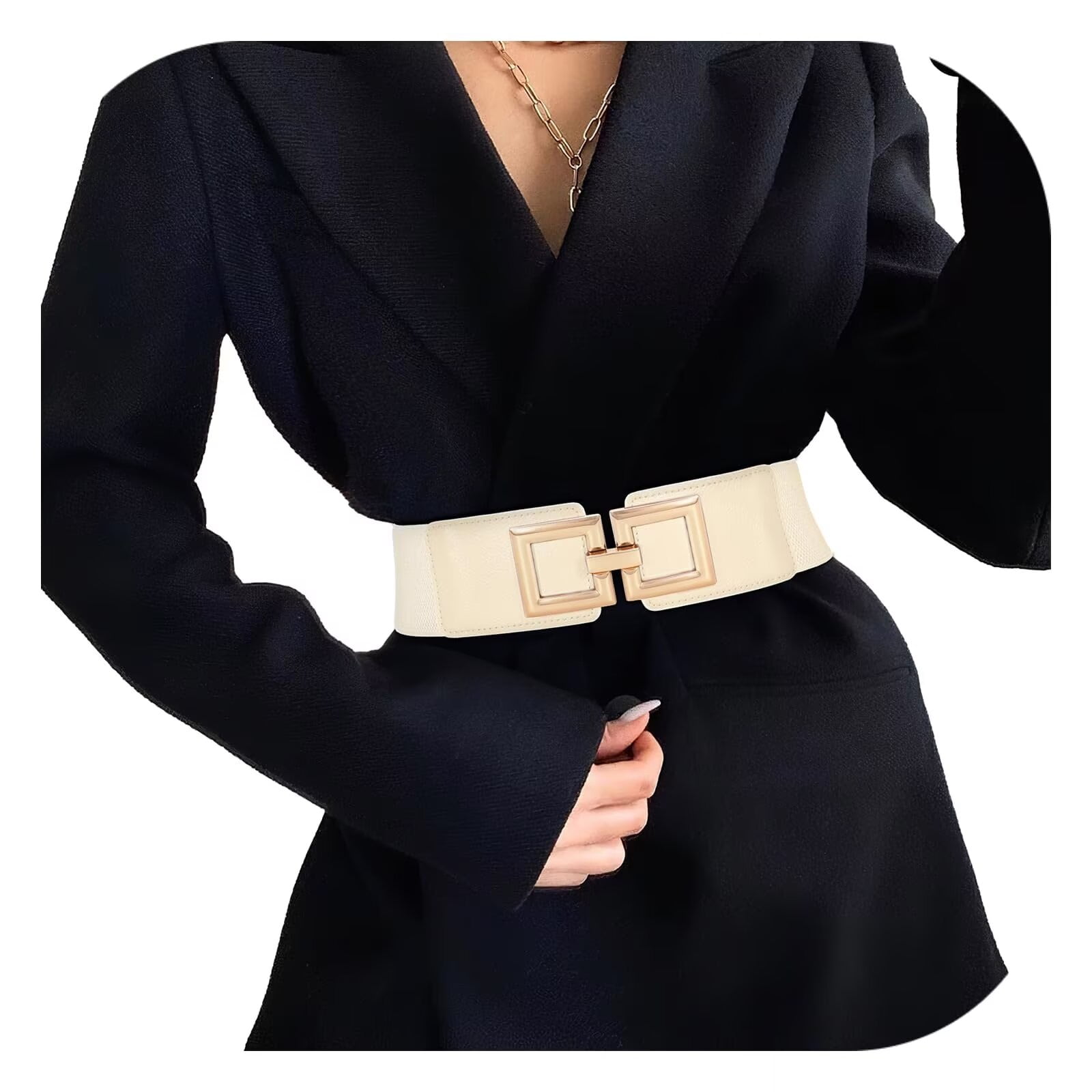 WHIPPY Women Elastic Belt for Dresses Wide Stretch Waist Belt Ladies ...