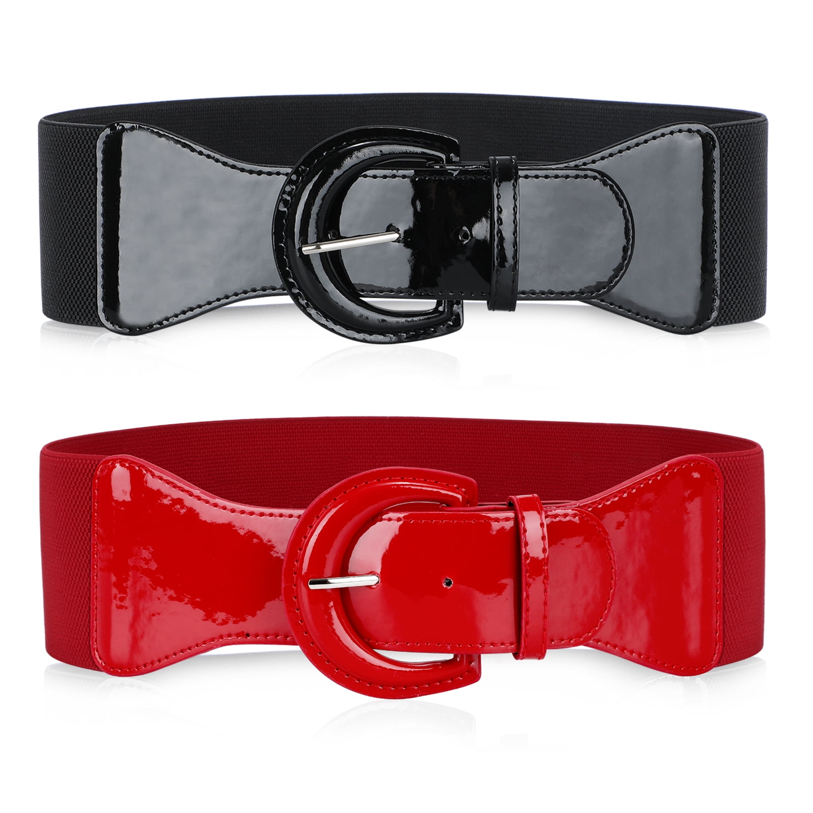 WHIPPY Women Elastic Wide Belt, Stretch Plus Size Waist Belt for Jeans ...