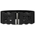 Whippy Womens Stretch Wide Belt For Dress Ladies Black Elastic Waist Belts