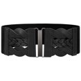 Whippy Womens Stretch Wide Belt For Dress Ladies Black Elastic Waist Belts