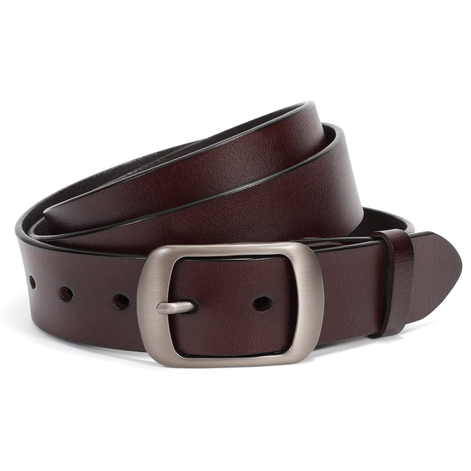 WHIPPY Women Leather Belt, Coffee Waist Belt for Jeans Pants - Walmart.com