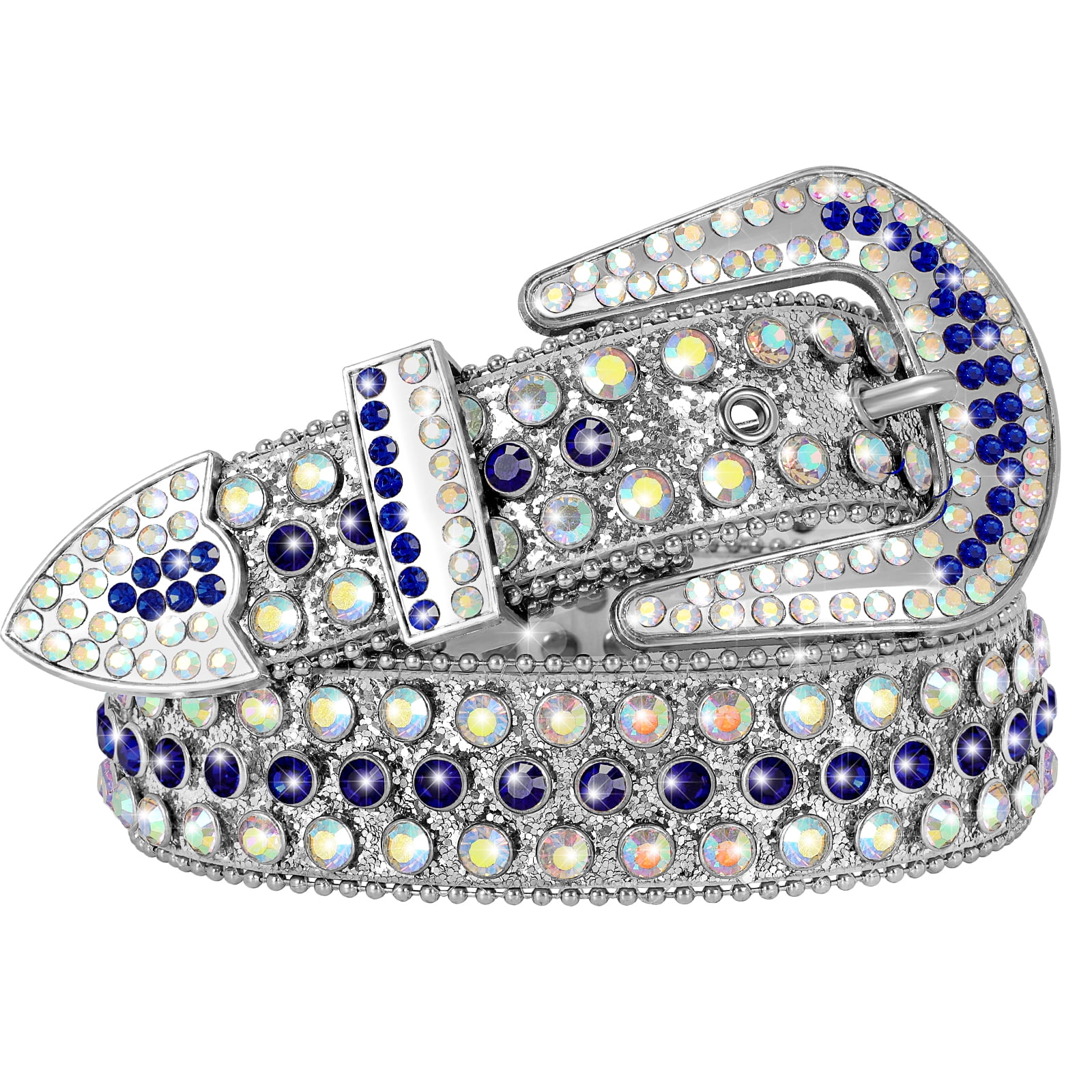 WHIPPY Women Men Rhinestone Studded Belt, Western Cowgirl Cowboy ...