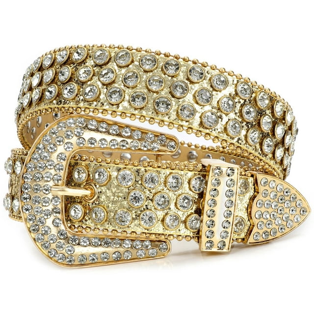 WHIPPY Women Men Rhinestone Studded Belt, Western Cowgirl Cowboy ...