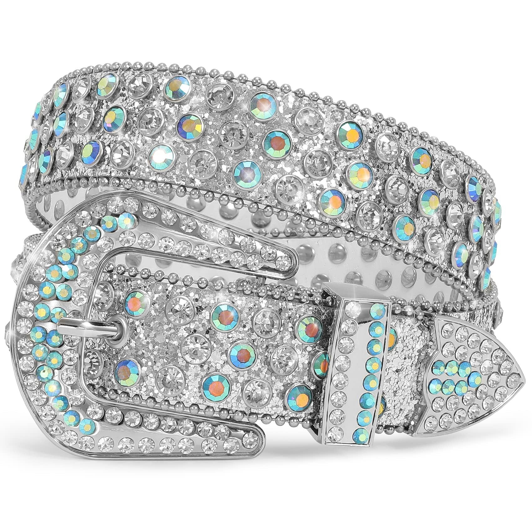 WHIPPY Women Men Rhinestone Studded Belt, Western Cowgirl Cowboy ...