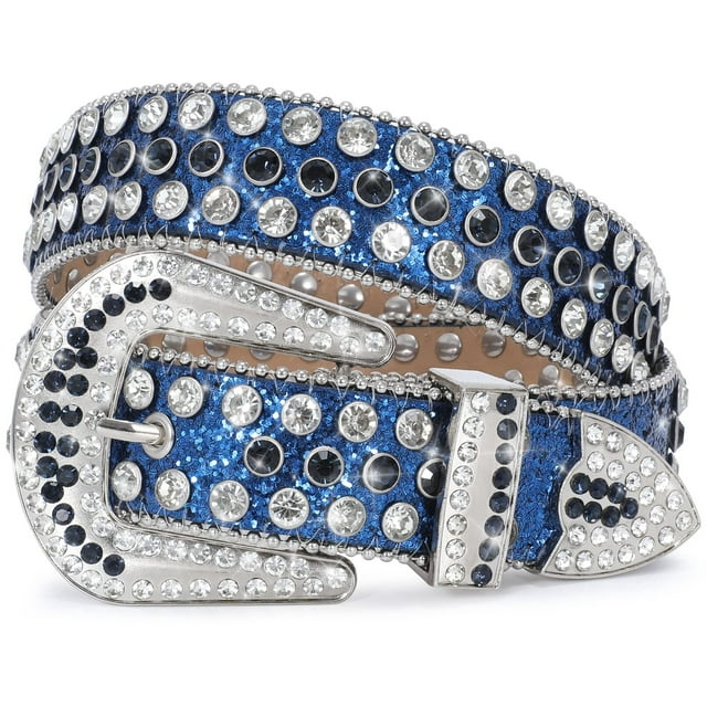 WHIPPY Women Men Rhinestone Studded Belt, Western Cowgirl Cowboy ...