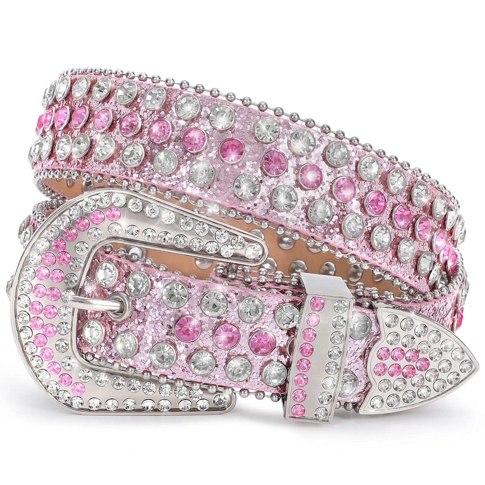 WHIPPY Women Men Rhinestone Studded Belt, Western Cowgirl Cowboy ...