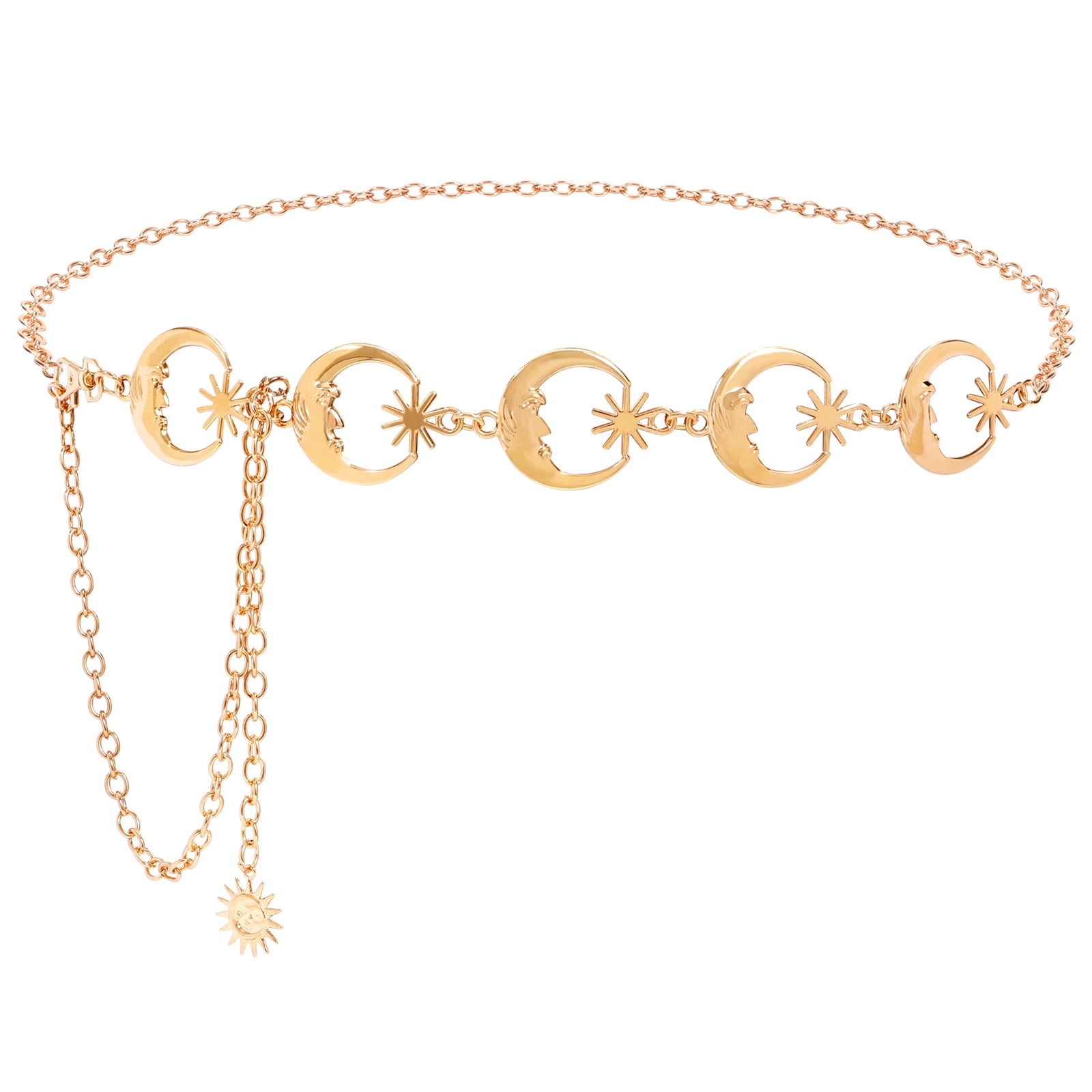 WHIPPY Women Metal Chain Belt for Dress, Western Waist Belt for Jeans ...