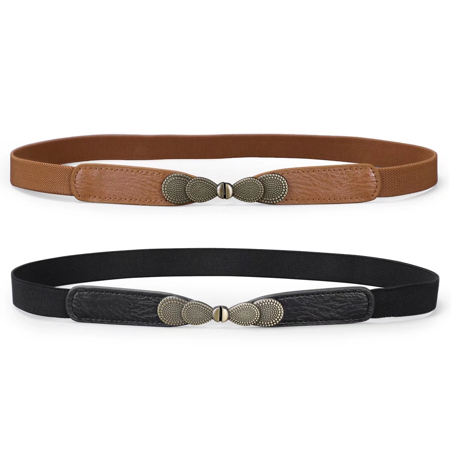 Whippy Women's Elastic Skinny Stretch Belt for Dresses, Soft Leather ...