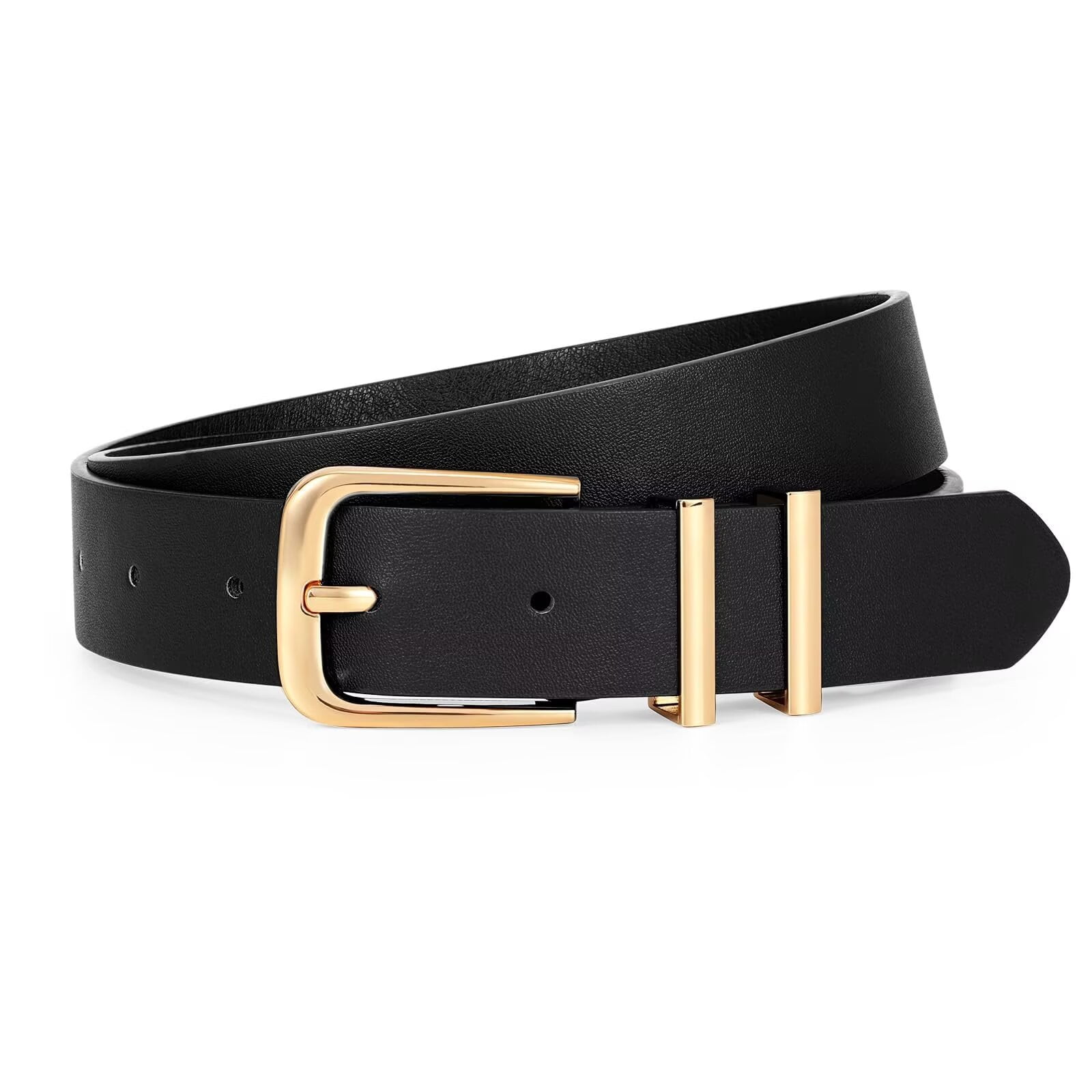 WHIPPY Women's Leather Belts for Jeans Dresses Ladies Black Waist Belt ...