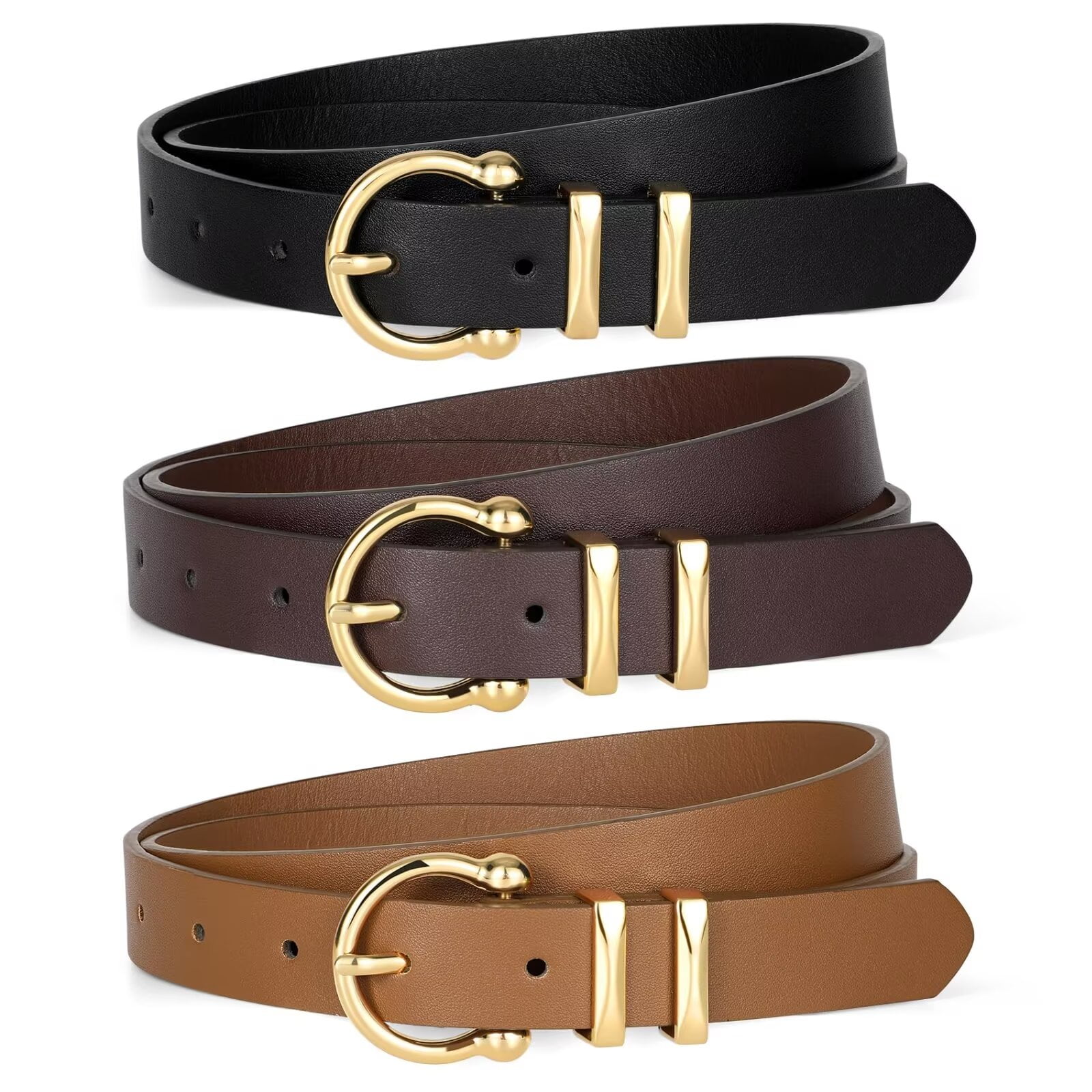 WHIPPY Women's Leather Belts for Jeans Dresses Pants Casual Ladies Belt ...