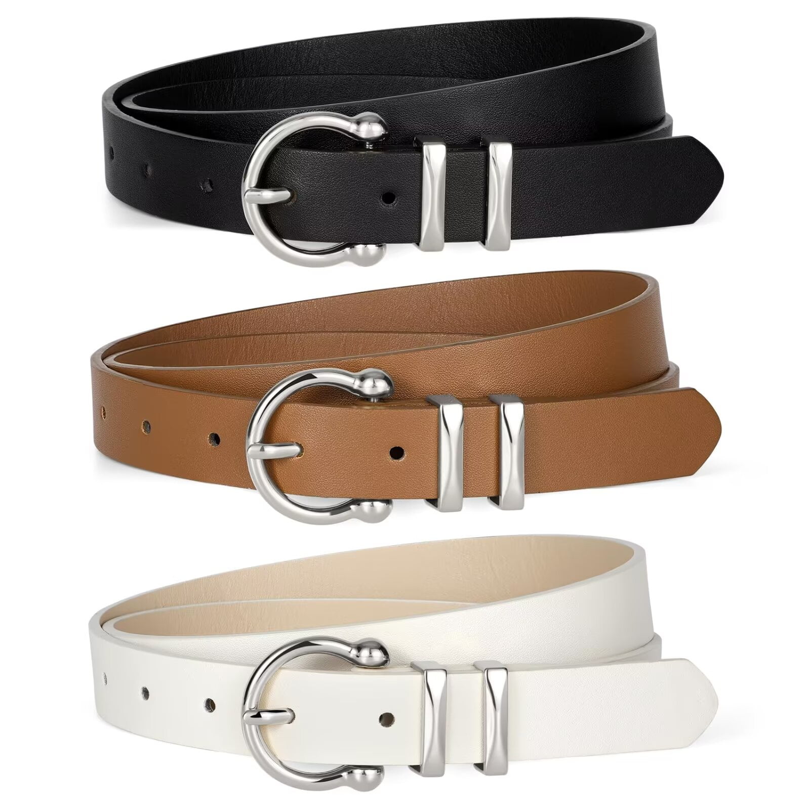 WHIPPY Women's Leather Belts for Jeans Dresses Pants Casual Ladies Belt ...