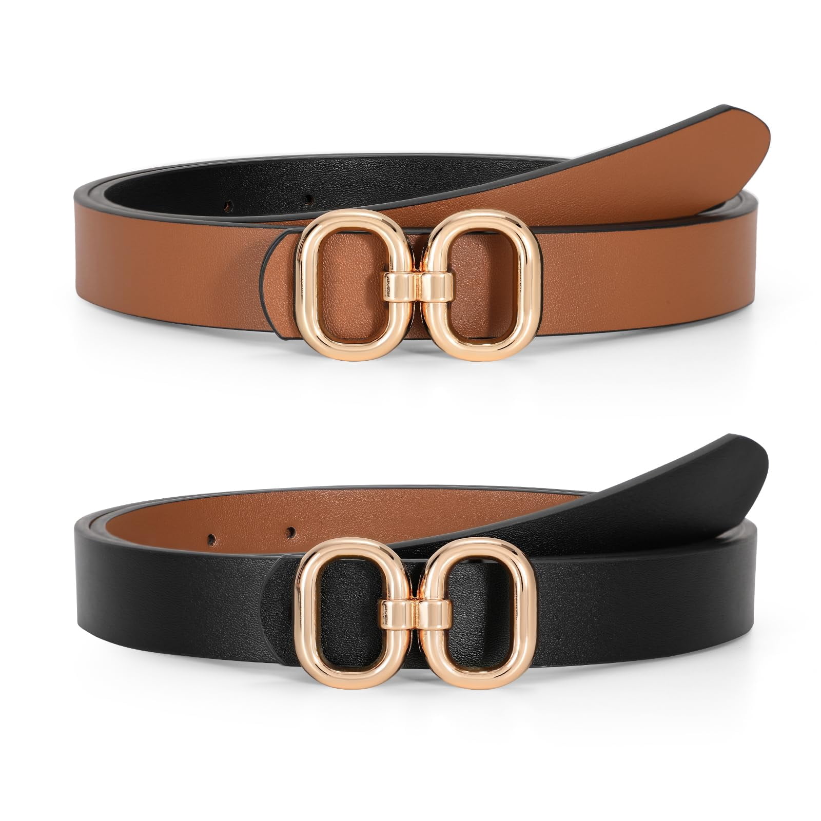 WHIPPY Women's Reversible Leather Belt Casual Ladies Belts for Jeans ...