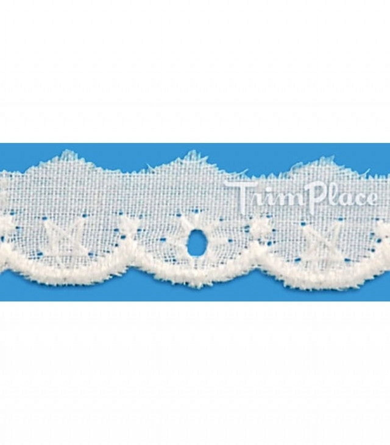 WHITE 1/2 INCH MINI EYELET LACE - Walmart.com