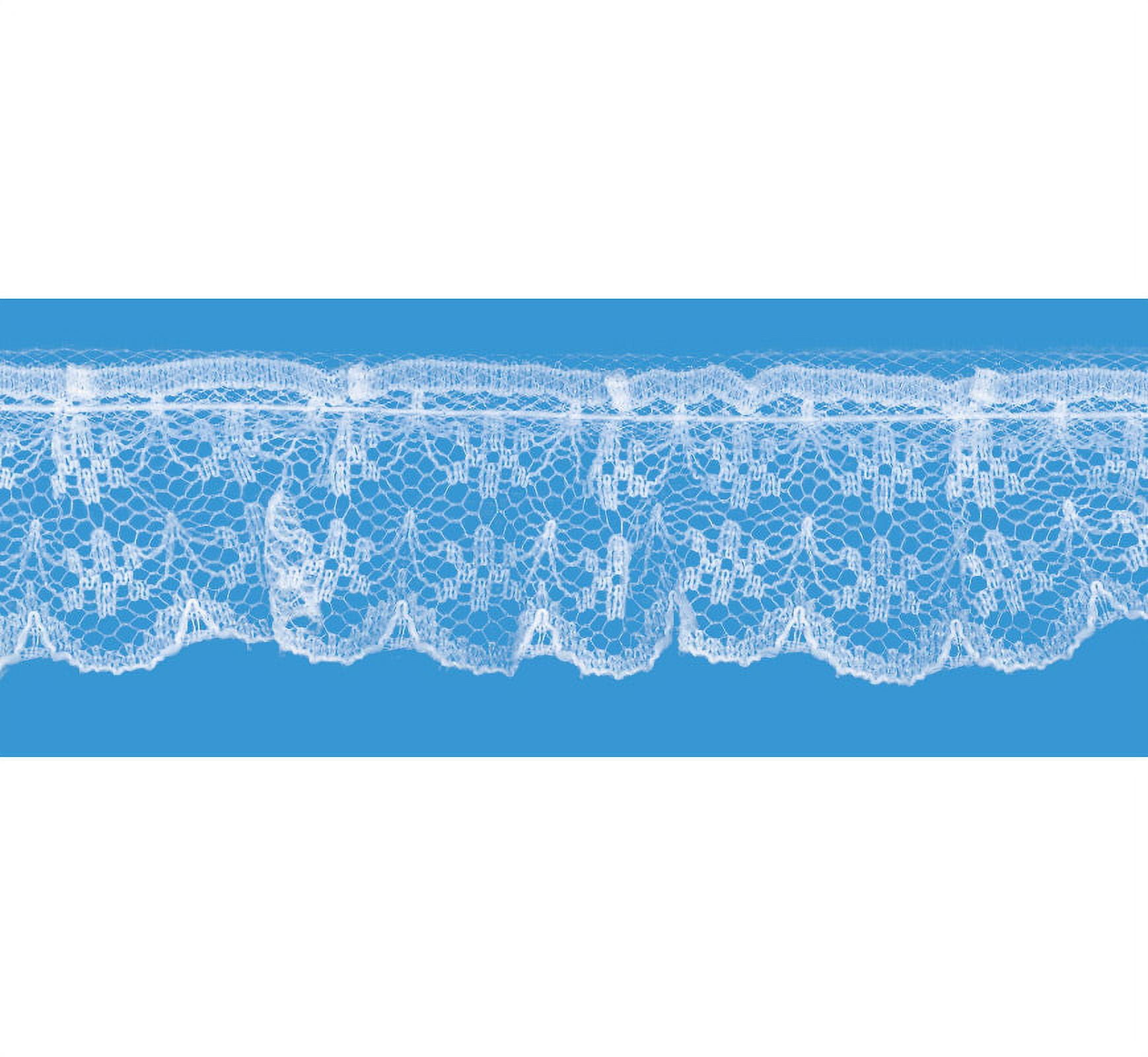 WHITE 3/4 INCH RUFFLED FLORADELLE LACE - Walmart.com