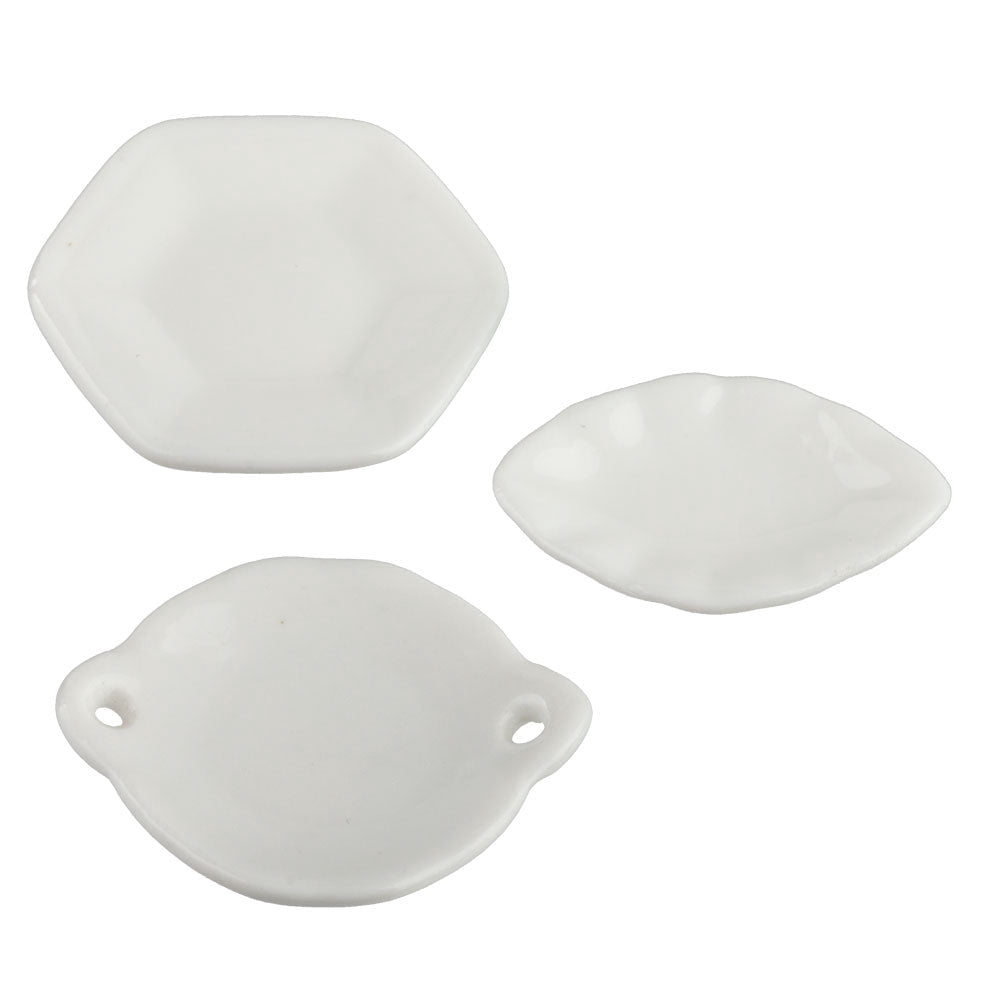 WHITE ASTD.PLATE SET/3 Miniature Scale - Walmart.com