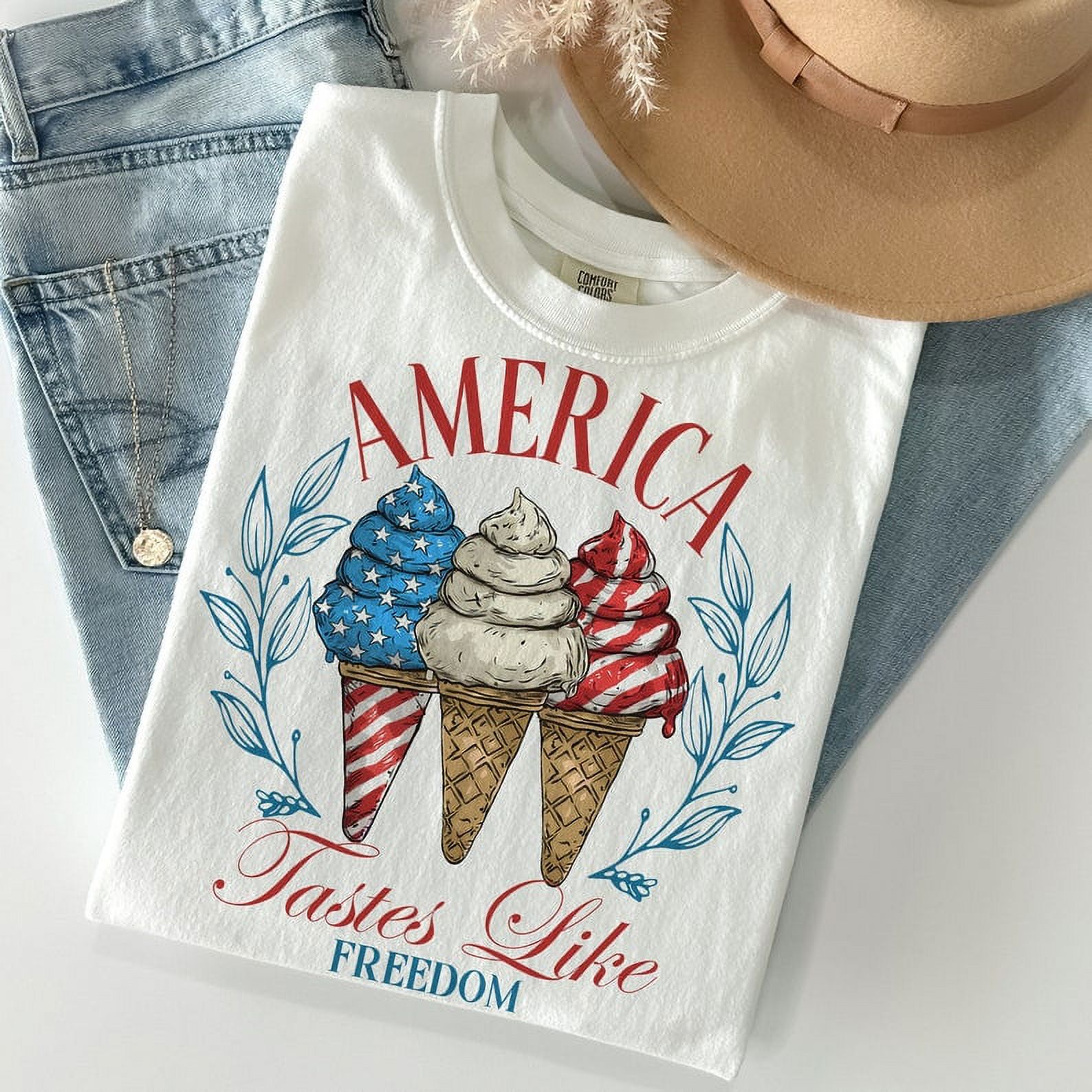 [WHITE] America Tastes Like Freedom Png, America png, Ice cream png ...