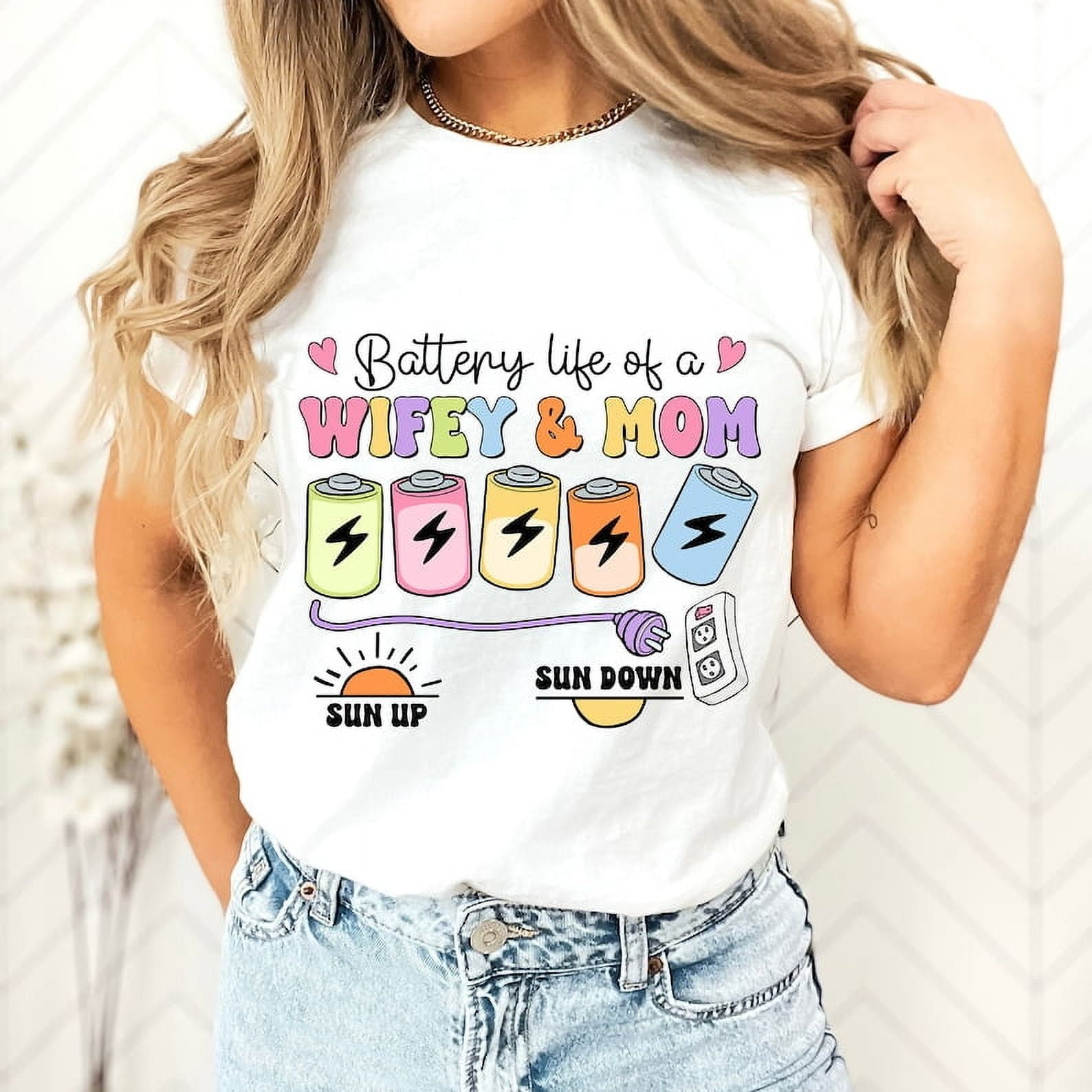 [WHITE] Battery Life of Wife and Mom PNG, Funny Mama PNG, Digital Download, Mother's Day png ...