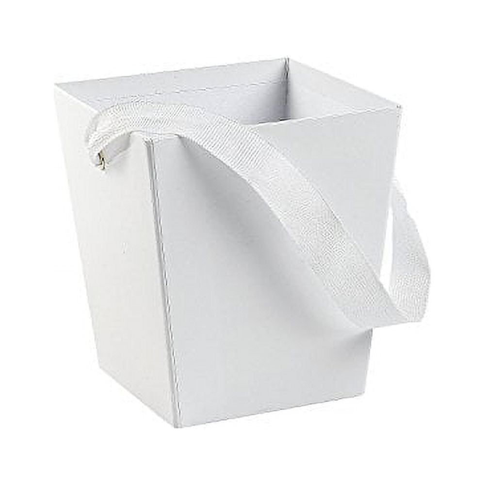 WHITE CARDBOARD BUCKET WITH RIBBON HANDLE (6 PIECES) - Walmart.com