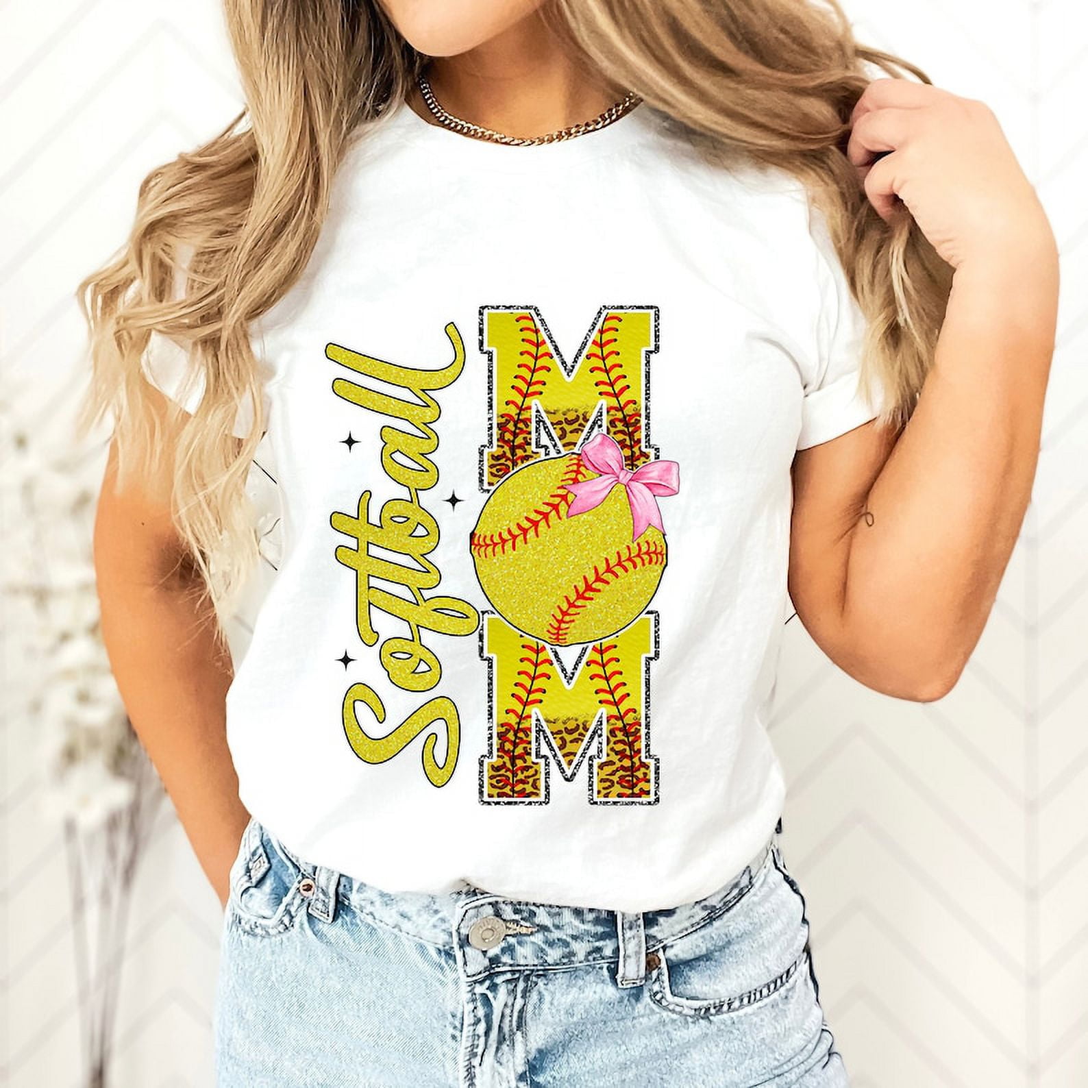 [WHITE] Coquette Softball Mom PNG, Glitter Softball PNG, Sublimation ...