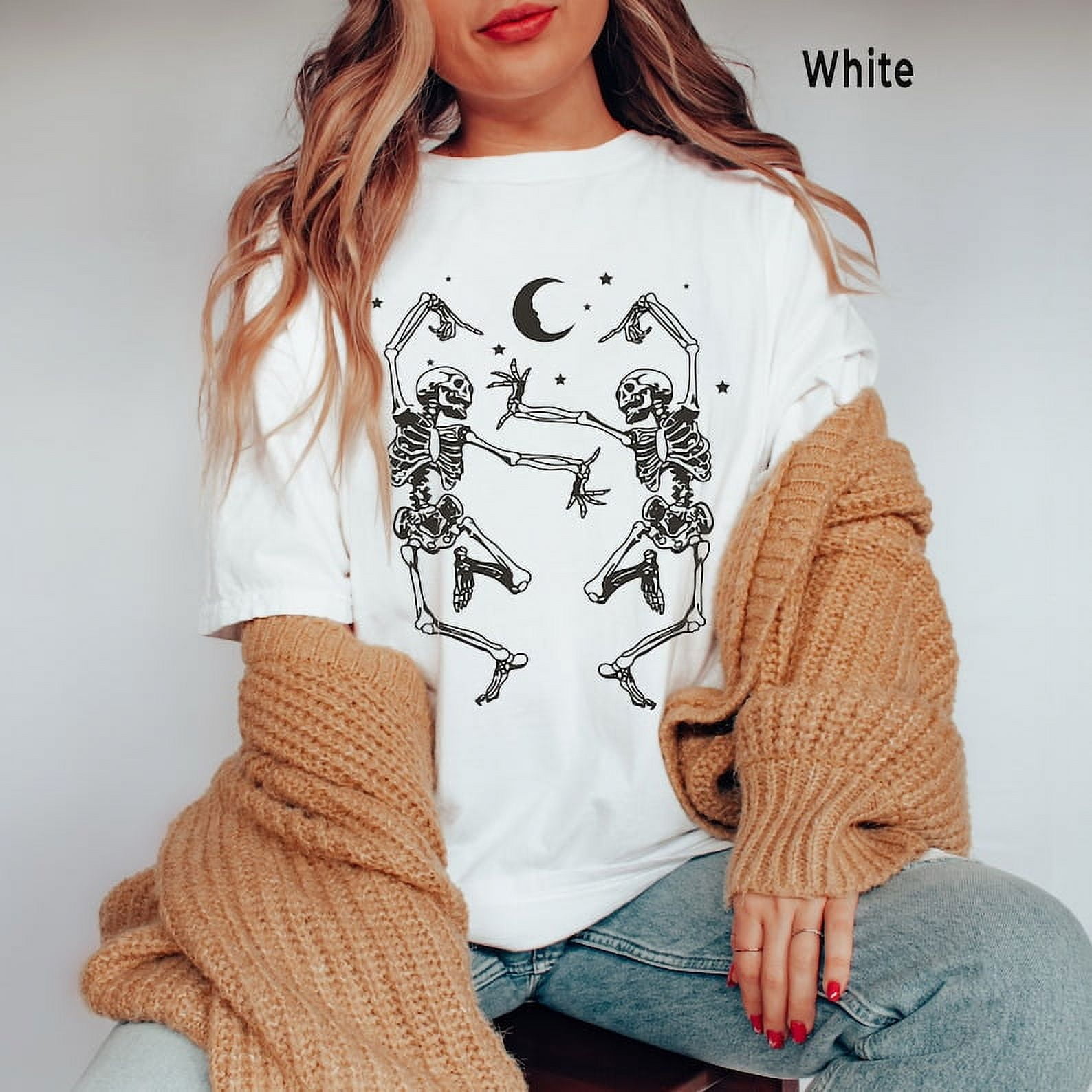 [WHITE] Dancing Skeletons, Dancing Skeleton, s®, Oversized, Halloween ...