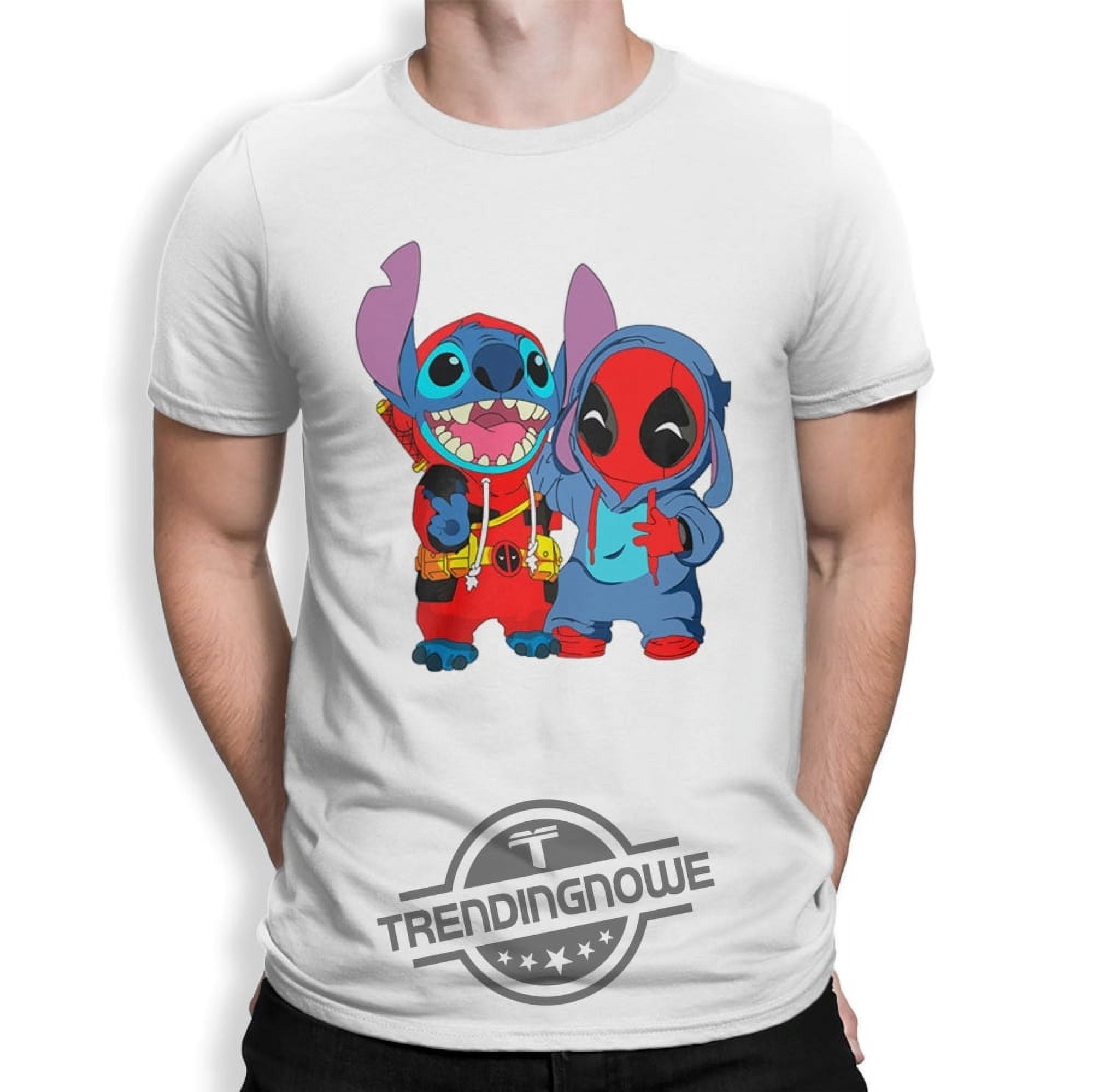[WHITE] Deadpool And Stitch Shirt Deadpool 3 Movie Shirt Marvel Apparel ...