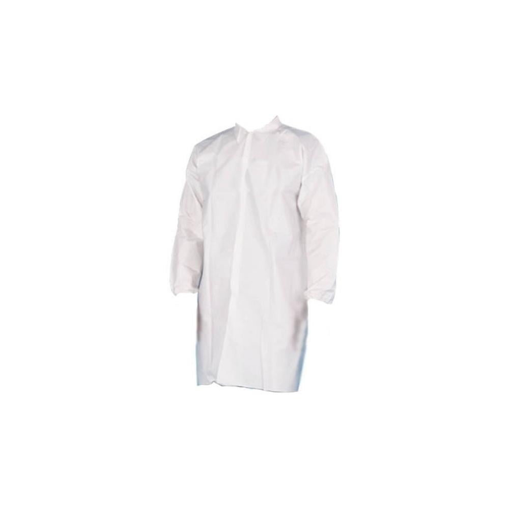 WHITE Disposable Microporous Lab Coats 50g / 4 Snaps/Elastic Wrists-4XL ...