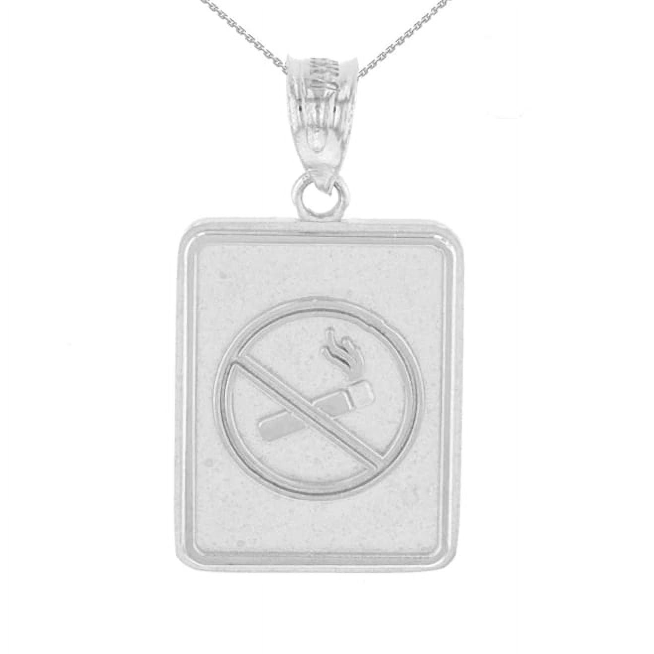 WHITE GOLD ANTI SMOKING CIGARETTE SIGN PENDANT NECKLACE : 14K Pendant ...